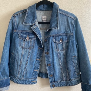 Denim Jacket With Fabric Panel - Etsy