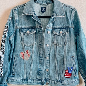 Custom Sports Team Denim Jacket - Etsy