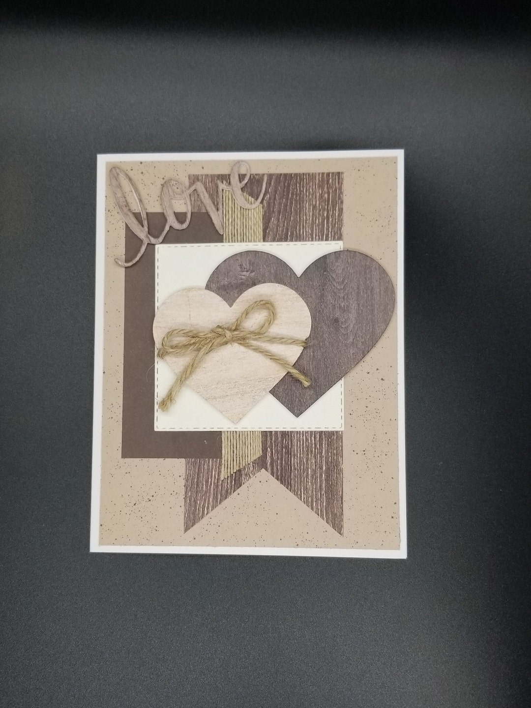 Valentine's Card, Love Card, Card for Him, Rustic Card, Wood Grain ...