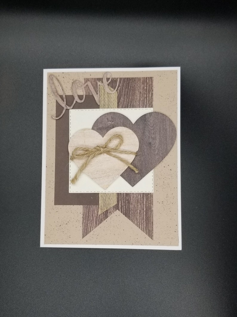 Valentine's Card, Love Card, Card for Him, Rustic Card, Wood Grain ...