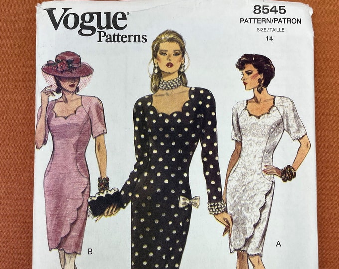 Vogue Sewing Pattern 8545 Misses Dress Size 14 FF UNCUT - Etsy