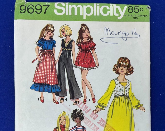 Vintage Simplicity 9697 Sewing Pattern Doll Wardrobe 11-1/2" Dolls ...