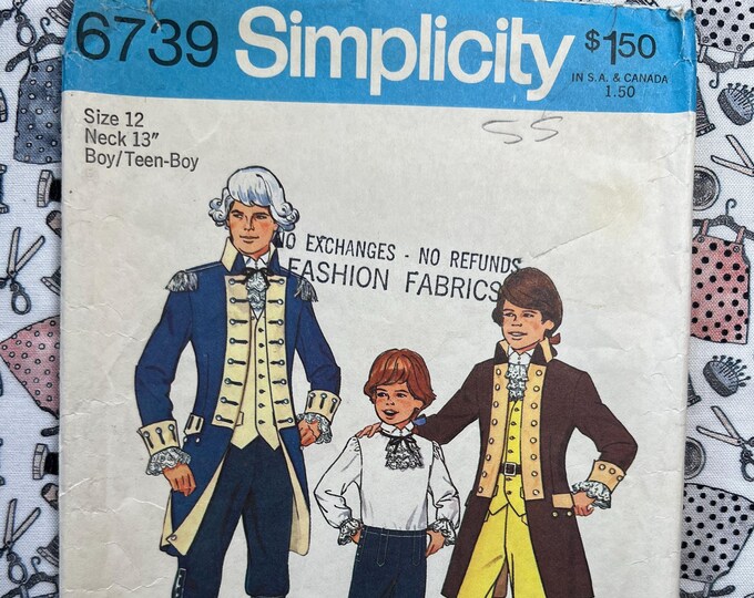 Simplicity Sewing Pattern 6739 Boys' and Teen Boys' Coat Waistcoat ...