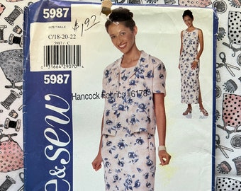 Butterick Sewing Pattern B5628 Misses' Fitting Shell and Dress Size 22W ...