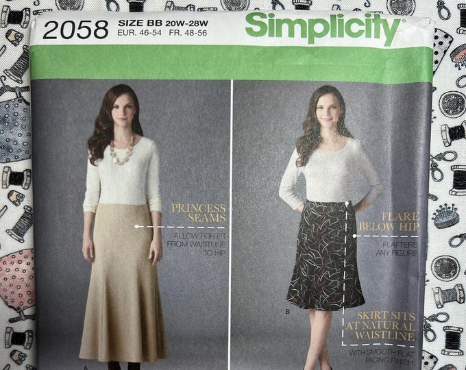 Simplicity Sewing Pattern 2058 Women's Skirt in Two Lengths Size 20W ...