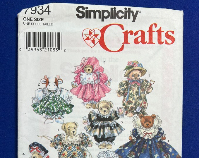 Simplicity Crafts Sewing Pattern 7934 Clothes for 8-9" Stuffed or ...