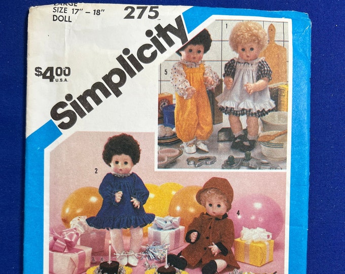 Simplicity Sewing Pattern 275 Wardrobe for Baby Dolls in Three Sizes ...