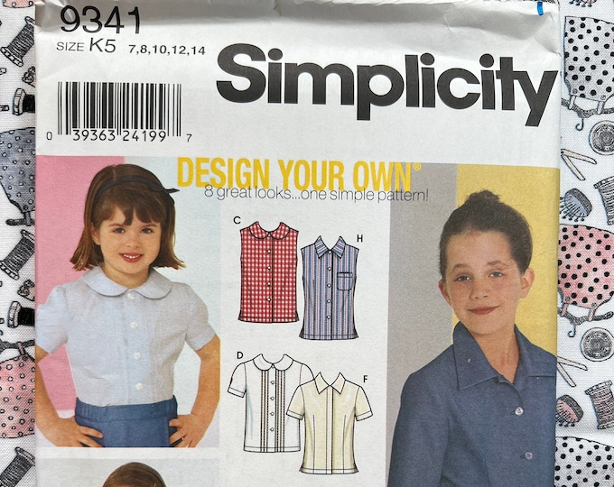 Simplicity Sewing Pattern 9341 Child's and Girls' Blouses Size 7-14 FF ...