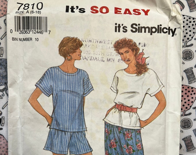 Simplicity Sewing Pattern 7810 Misses' Loose-fitting Top and Pants or ...