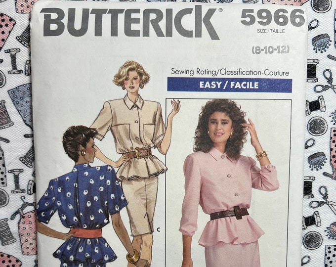 Butterick Sewing Pattern 3843 Misses' Top and Skirt Size 8-12 FF UNCUT ...