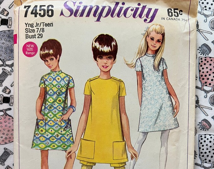 Simplicity Sewing Pattern 7456 Young Junior/teens' Dress in Two Lengths ...
