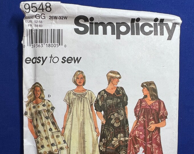 Simplicity Sewing Pattern 9548 Misses' Dress or Tunic Size 26W-32W FF ...