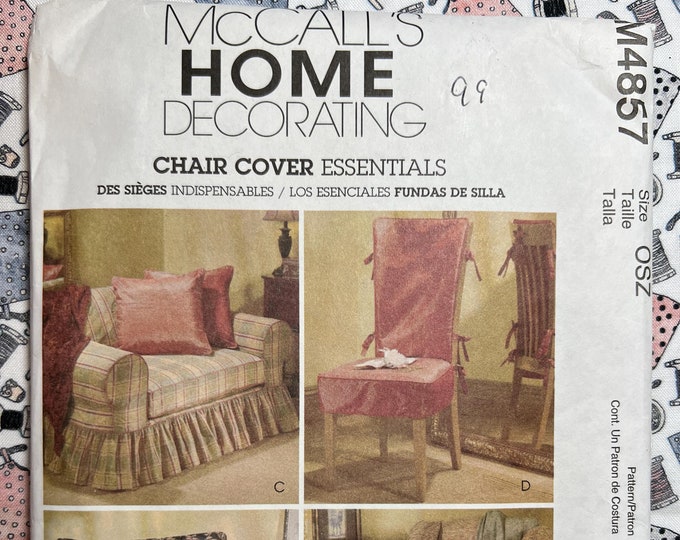 Mccall's Home Decorating Sewing Pattern M4857 Chair Covers FF UNCUT - Etsy