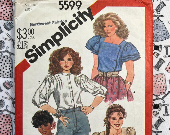 Simplicity Sewing Pattern 5599 Misses' Set of Blouses Size 10 Bust 32-1 ...