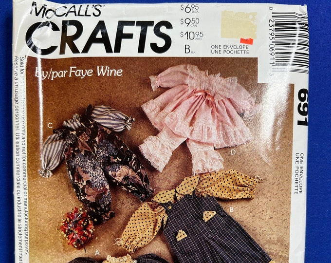 Mccall's Sewing Pattern 691 Faye Wine Rabbit Wardrobe Package FF UNCUT ...