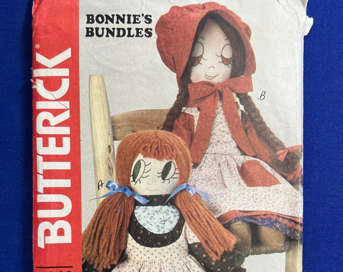 Butterick Sewing Pattern 4313 Bonnie's Bundles Two Stuffed Dolls With ...