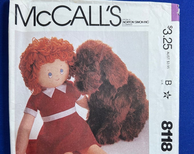 Mccall's Sewing Pattern 8118 Annie Doll & Sandy Partially Cut Complete ...