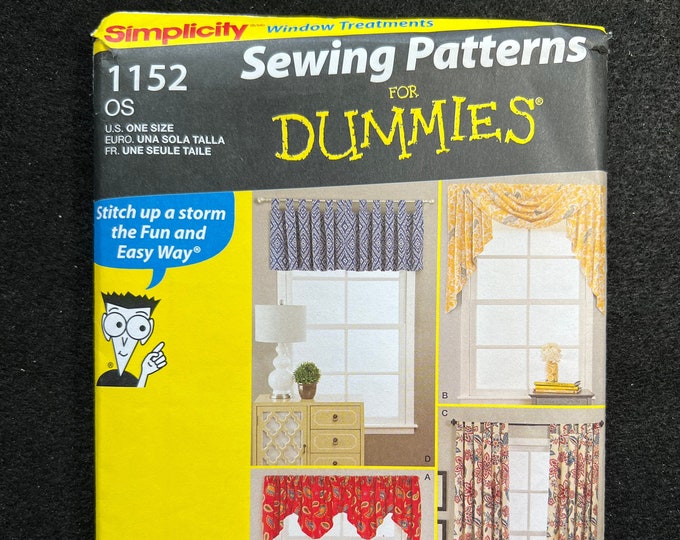 Simplicity Sewing Patterns for Dummies 1152 Curtains FF UNCUT - Etsy