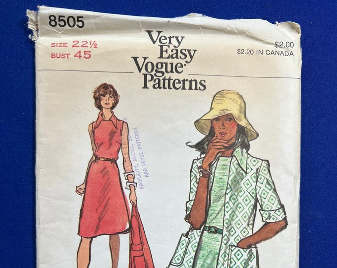 Vogue Sewing Pattern 8505 Misses' & Half Size Dress and Jacket Size 22 ...