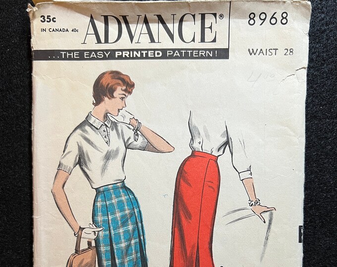 Advance Sewing Pattern 8968 Women's & Misses' Skirts Waist Size 28 - Etsy