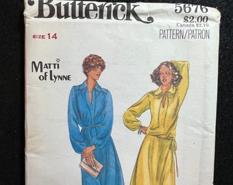 Vintage 1980s Butterick Sewing Pattern 5678 Matti of Lynne Misses Dress ...