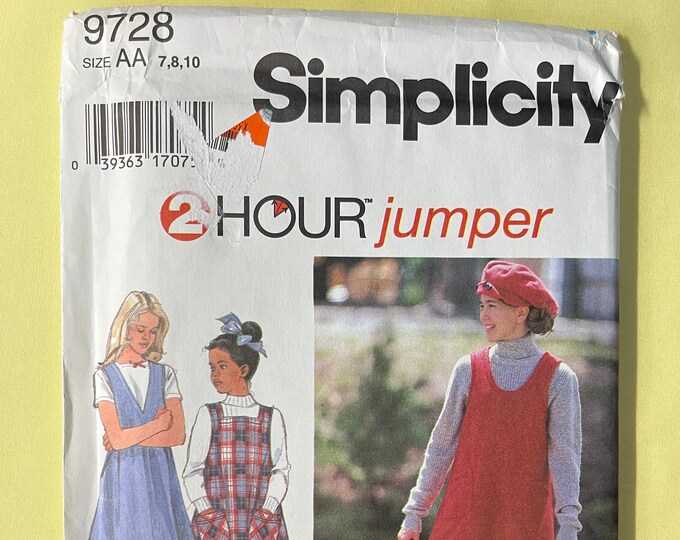 Simplicity Sewing Pattern 9728 Girls' Jumper Size 7 8 10 FF UNCUT - Etsy