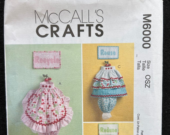 Mccall's Crafts Sewing Pattern M6000 Plastic Bag Savers FF UNCUT - Etsy