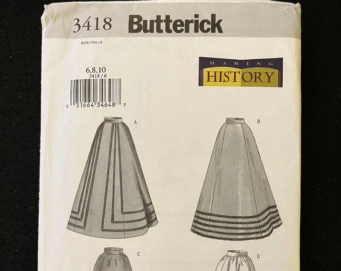 Butterick Making History Sewing Pattern 3418 Misses' Skirt Size 6-10 FF ...