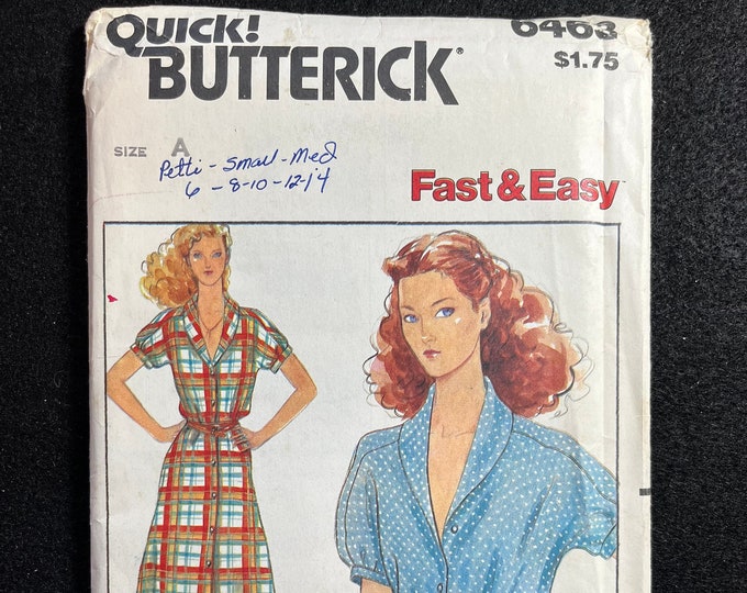 Butterick Sewing Pattern 6463 Misses' Top Belt & Dress Size A Petite ...