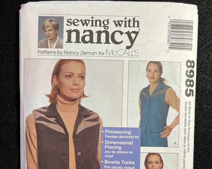 Sewing With Nancy for Mccall's 8985 Misses' Unlined Vests Size 8-22 FF ...