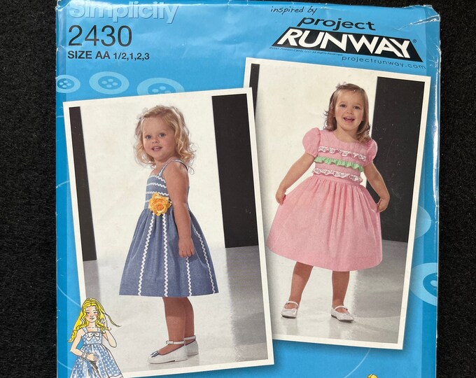 Simplicity Sewing Pattern 2430 Project Runway Toddlers' & Child's Dress ...