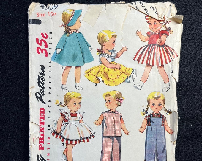 Simplicity Sewing Pattern 4509 Doll's Wardrobe for 16" Saucy Walker ...