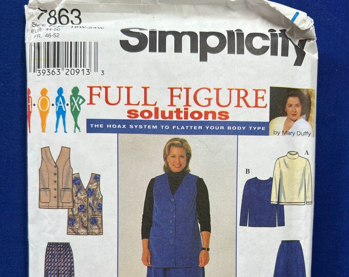 Butterick Sewing Pattern B5628 Misses' Fitting Shell and Dress Size 22W ...