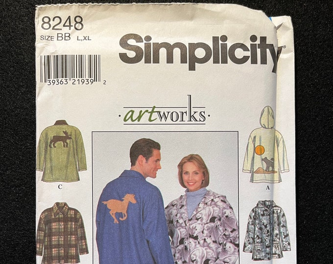 Simplicity Artworks Sewing Pattern 8248 Misses Mens Teens Jacket Size L ...