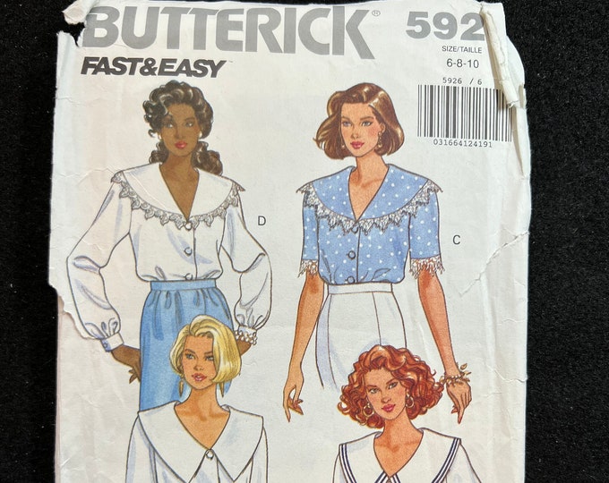 Butterick Sewing Pattern 5926 Misses Blouse Size 6-10 FF UNCUT - Etsy
