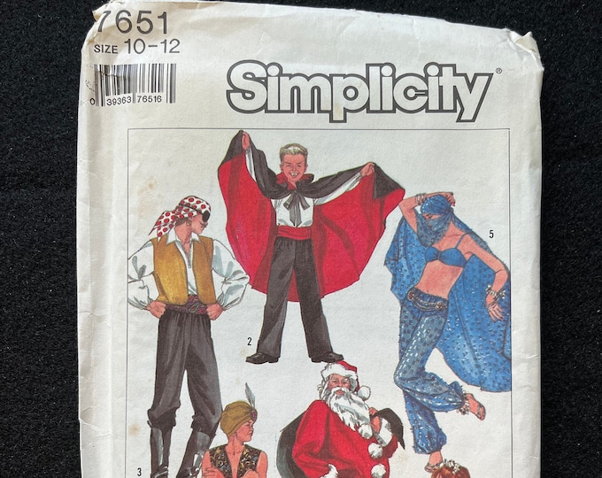 Simplicity Sewing Pattern 7651 Boys' & Girls' Costumes Size 10-12 UNCUT ...