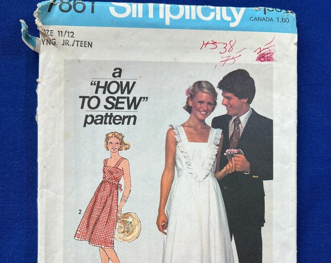 Simplicity Sewing Pattern 7861 Young Junior Teens Pullover Dress in Tow ...