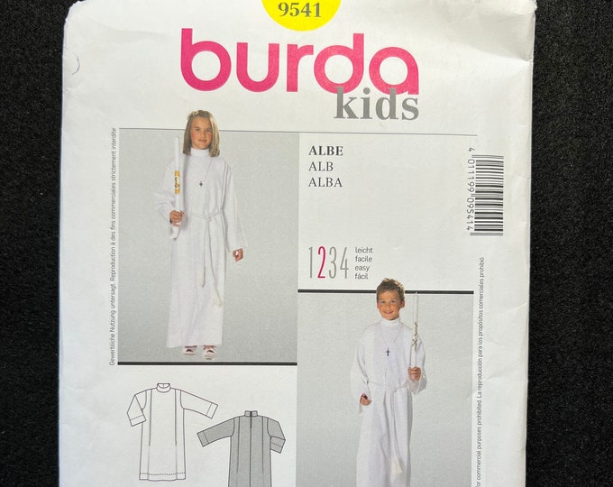 Burda Sewing Pattern 9541 Children's Costume Alb Robe Size 9-15 FF ...