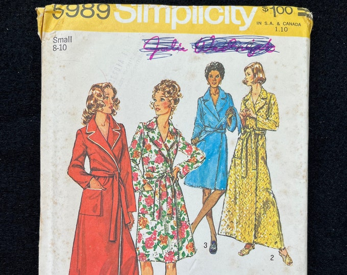 Simplicity Sewing Pattern 5989 Misses Robe in Two Lengths Size Small 6 ...