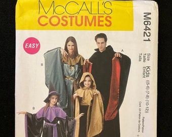 Mccall's Sewing Pattern 5568 Misses' and Men's Costumes Size Small 32-1 ...