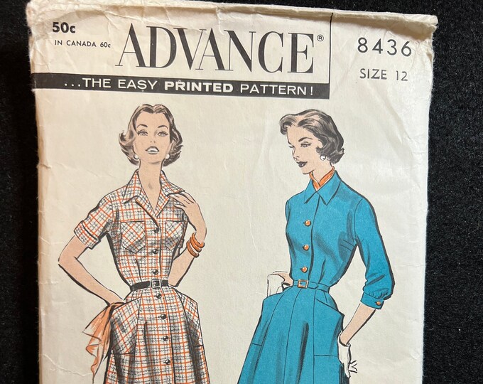 Advance Sewing Pattern 8436 Misses One Piece Dress Size 12 Bust 32 - Etsy