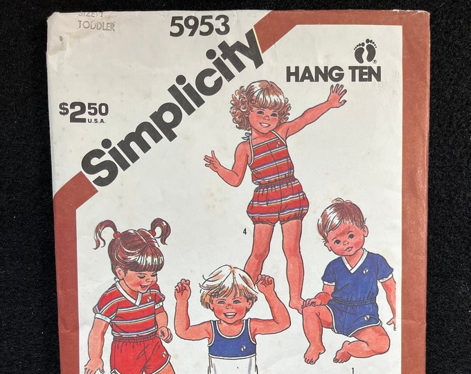 Simplicity Sewing Pattern 5953 Hang Ten Toddlers' Pull-on Romper Shorts ...