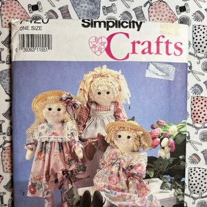 Simplicity Crafts Sewing Pattern 7420 Rag Doll & Clothes FF UNCUT - Etsy