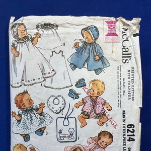 Mccall's Sewing Pattern 6214 Infants' Fifteen-piece Layette Partially ...