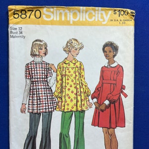 Simplicity Sewing Pattern 5870 Misses' Maternity Dress or Tunic Size 12 ...