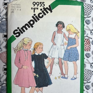 Simplicity Sewing Pattern 9938 Girl's Dress Size 7 & 8 Cut Complete - Etsy