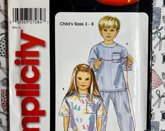 Simplicity Sewing Pattern 5262 Children's Pajamas Size 3-8 FF UNCUT - Etsy