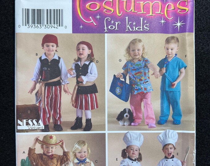 Simplicity Sewing Pattern 3650 Toddlers Costumes Pirate Nurse Chef ...