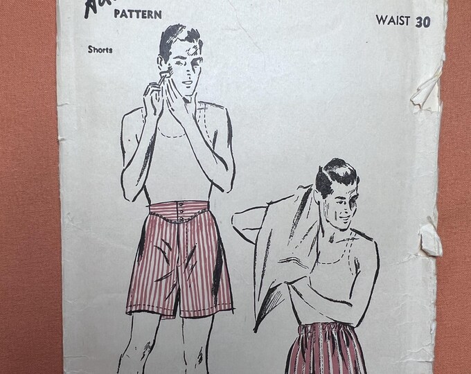 Advance Sewing Pattern 2819 Men's Boxer Shorts Waist Size 30 Cut ...