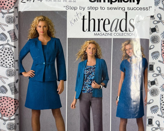Simplicity Threads Magazine Collection Sewing Pattern 2474 Misses Dress ...